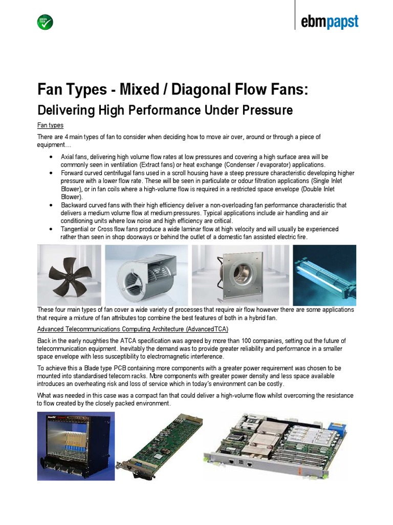 Fan Types - Mixed / Diagonal Flow Fans:: Delivering High Performance ...