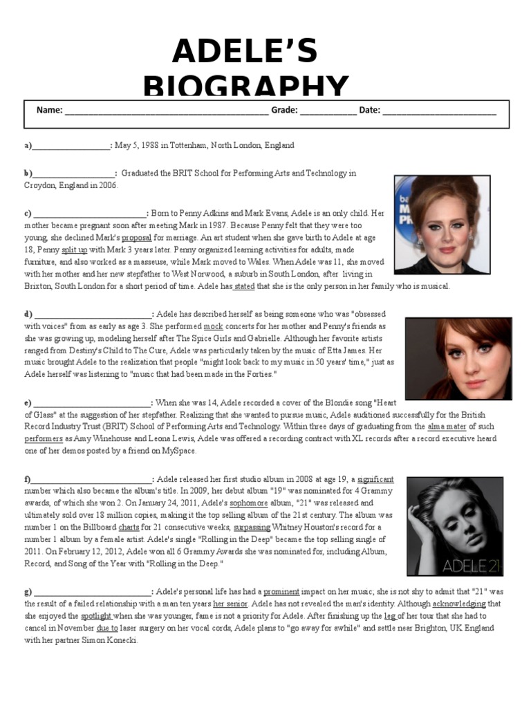 Adele Biography | PDF | Adele | Music Industry