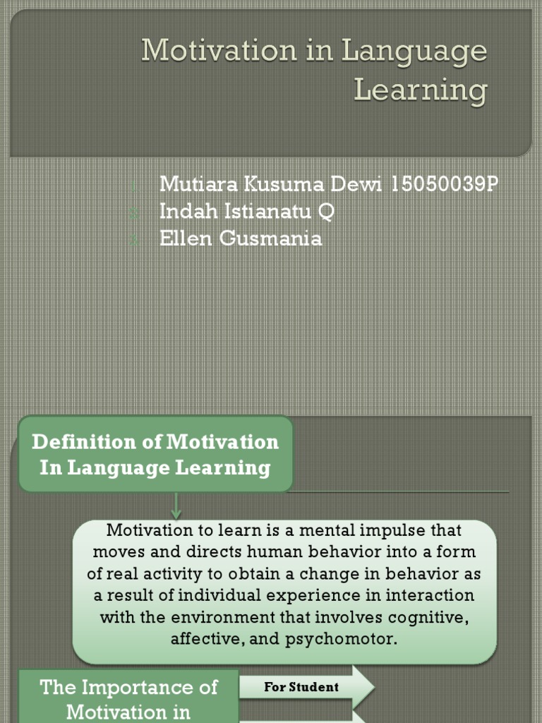 Motivation in Language Learning | PDF | Motivation | Motivational