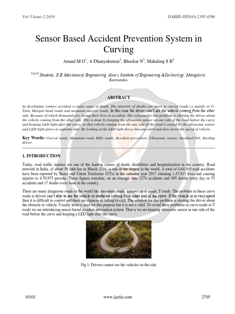 Sensor Based Accident Prevention System in Curving Ijariie10101 | PDF ...