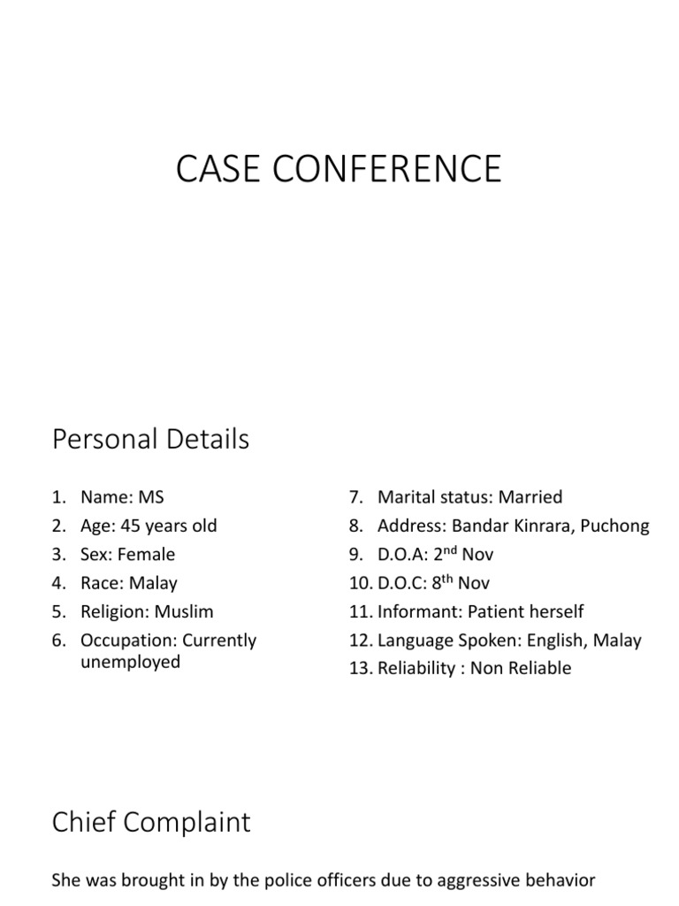 Case Conference Summary: Bipolar Disorder | PDF | Psychopathology ...