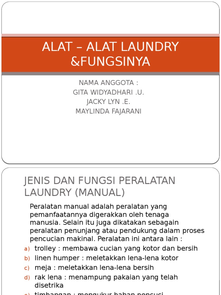 Alat - Alat Laundry &fungsinya | PDF