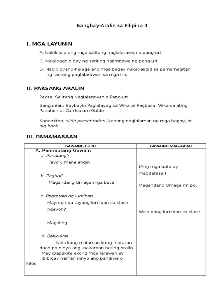 Detailed Lesson Plan | PDF