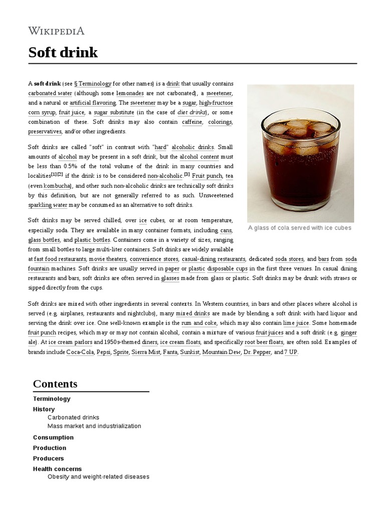 Soft Drink: Terminology History | PDF | Soft Drink | Fructose