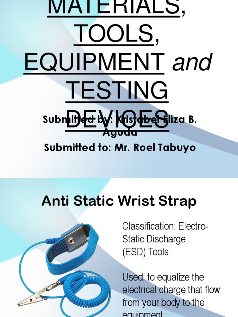 Materials, Tools, Equipment and Testing Devices | PDF | Electrical ...