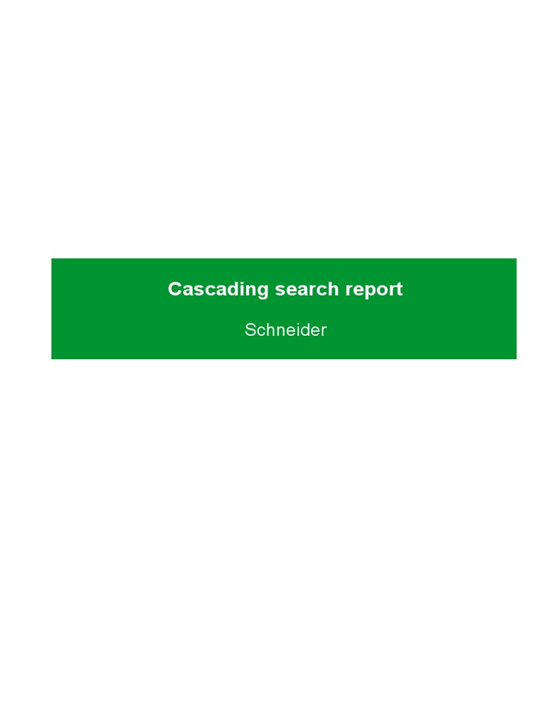 Cascading Search Report: Schneider | PDF | Reliability Engineering ...