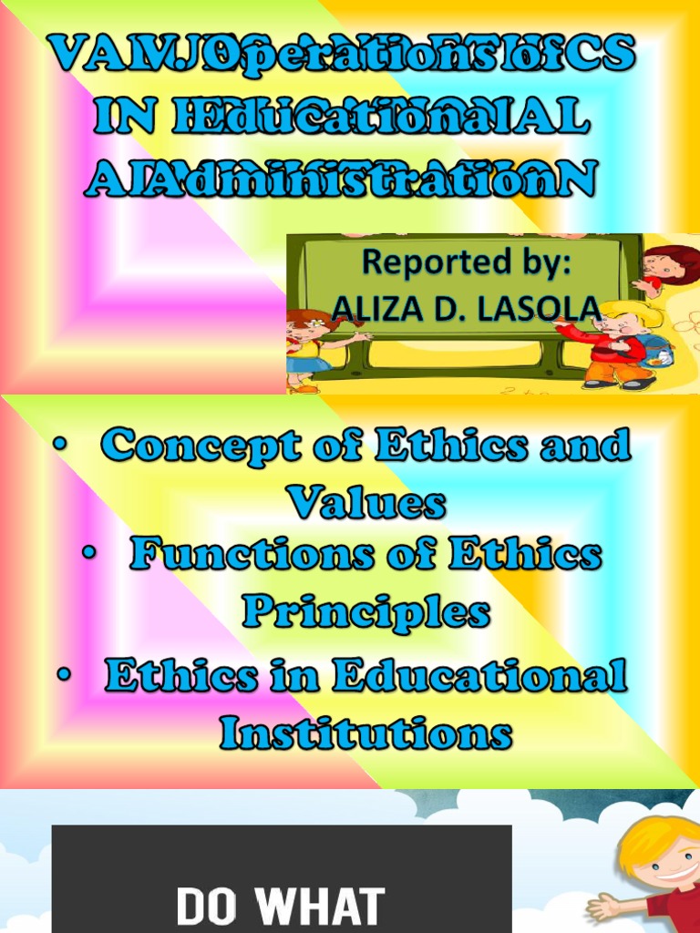 Ethics and Values of Educational Administration | PDF | Value (Ethics) | Morality