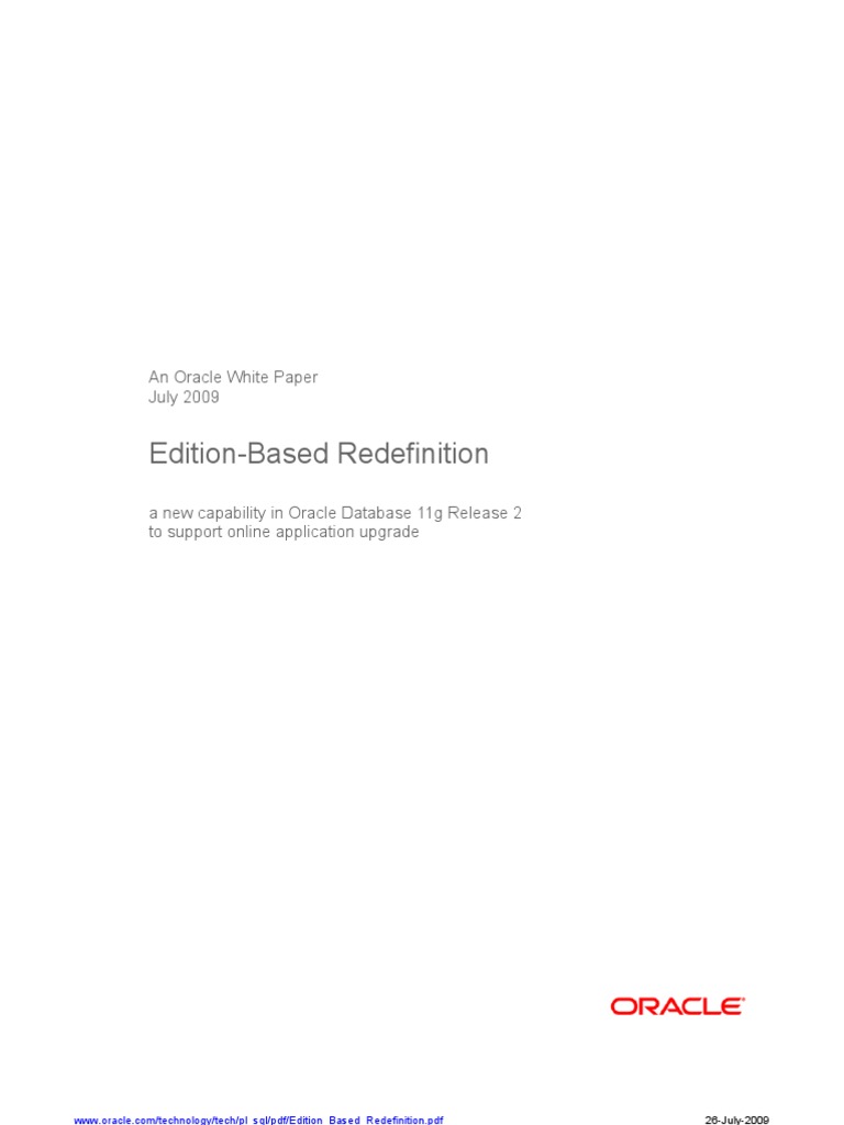 Edition-Based Redefinition: An Oracle White Paper July 2009 | PDF ...