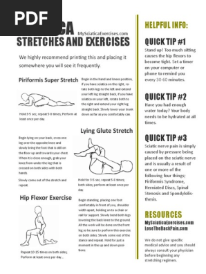 Piriformis Stretches Handout