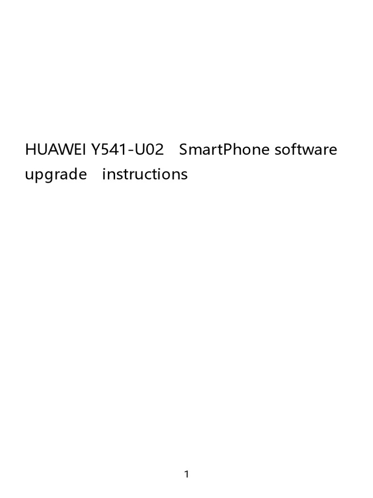 Huawei Y541-U02 Smartphone Software Upgrade Instructions | PDF ...