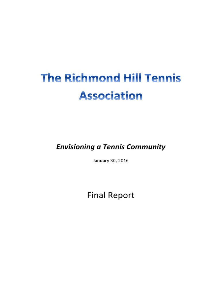 RHTA Tennis Report | PDF | Richmond | Economies
