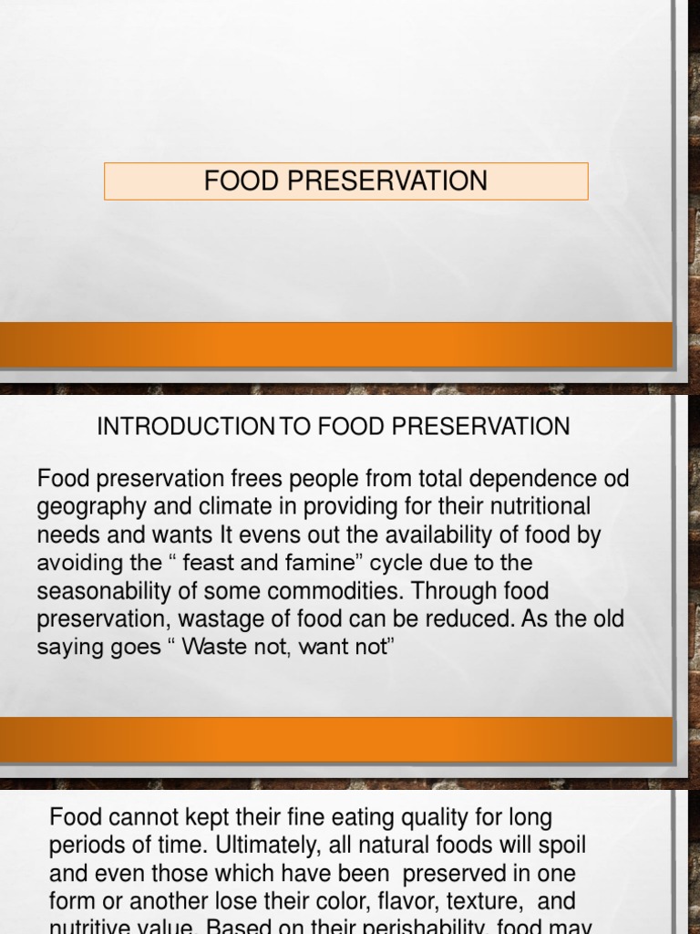 Food Preservation Methods | PDF | Food Preservation | Curing (Food ...