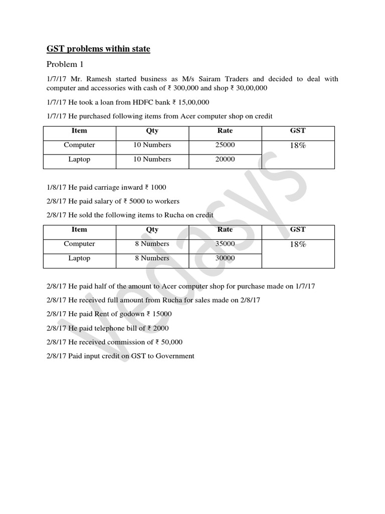 GST Problem 1 | PDF
