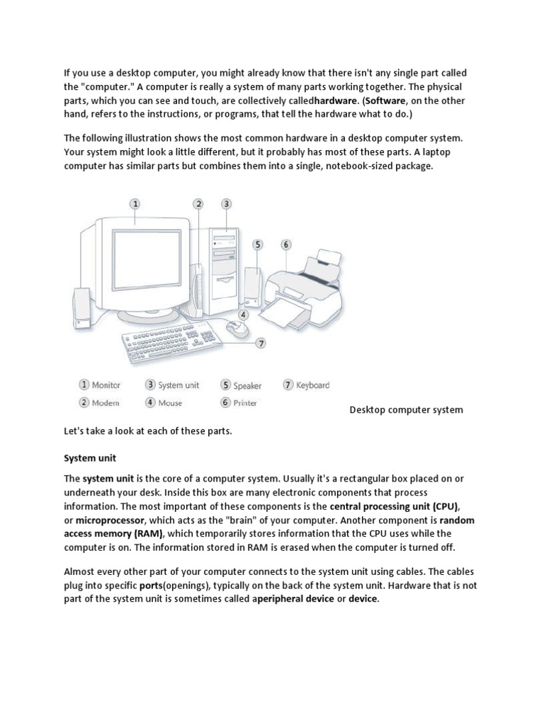 Computer Hardware, Input and Ouput Devices | PDF | Computer Monitor ...