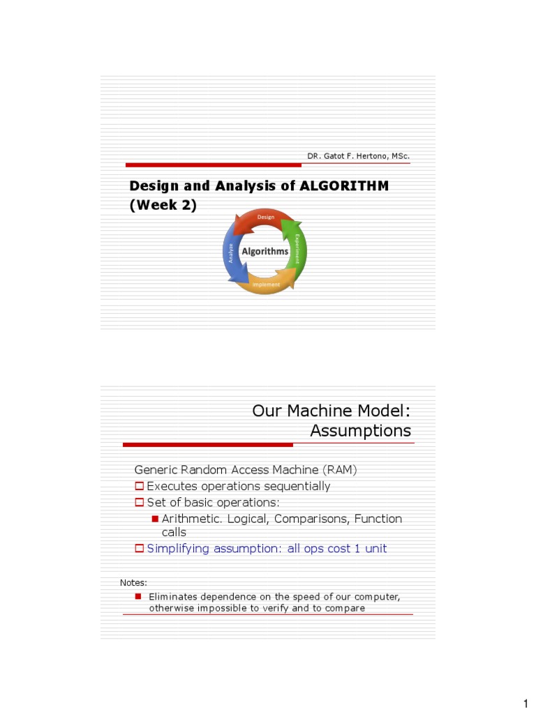 Design And Analysis Of Algorithm Week 2 Our Machine Model
