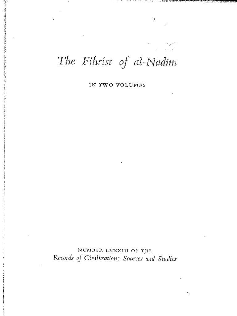 The Fihrist of Ibn Nadim Vol 2 Cropped | PDF
