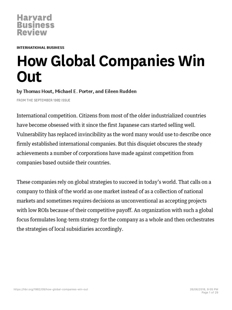 How Global Companies Win Out | PDF | Competition | Economies Of Scale