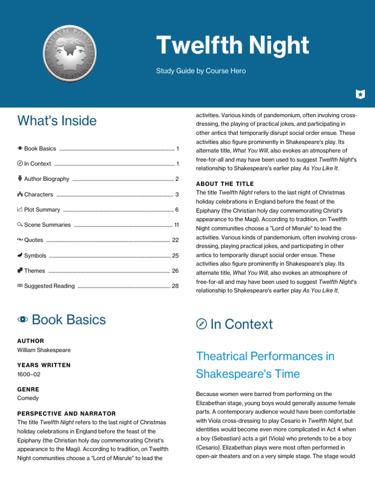 Twelfth Night | Download Free PDF | Twelfth Night