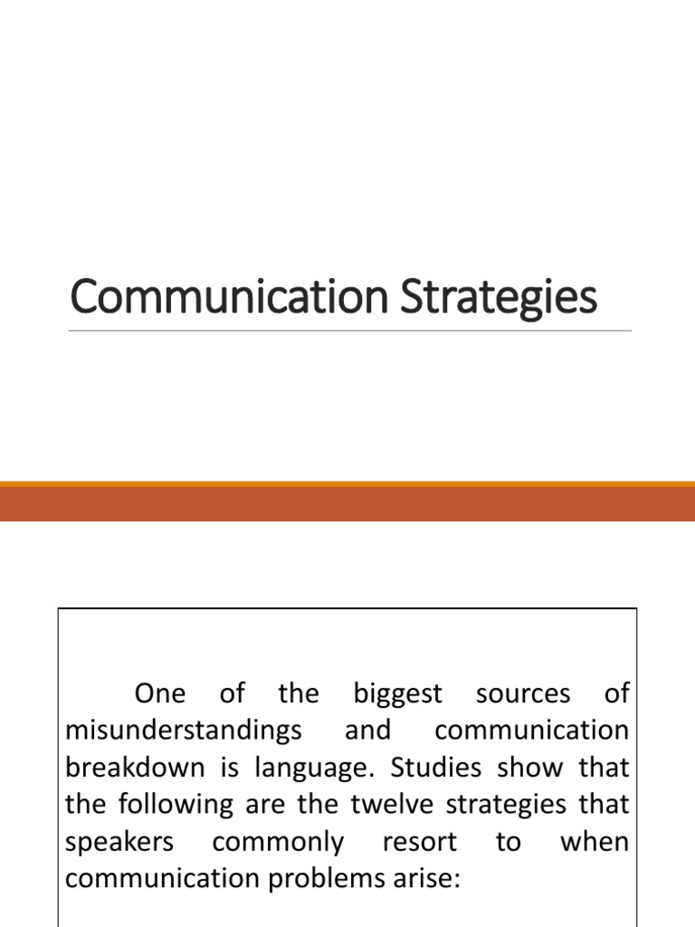 An Analysis of Communicative Strategies for Overcoming Communication ...