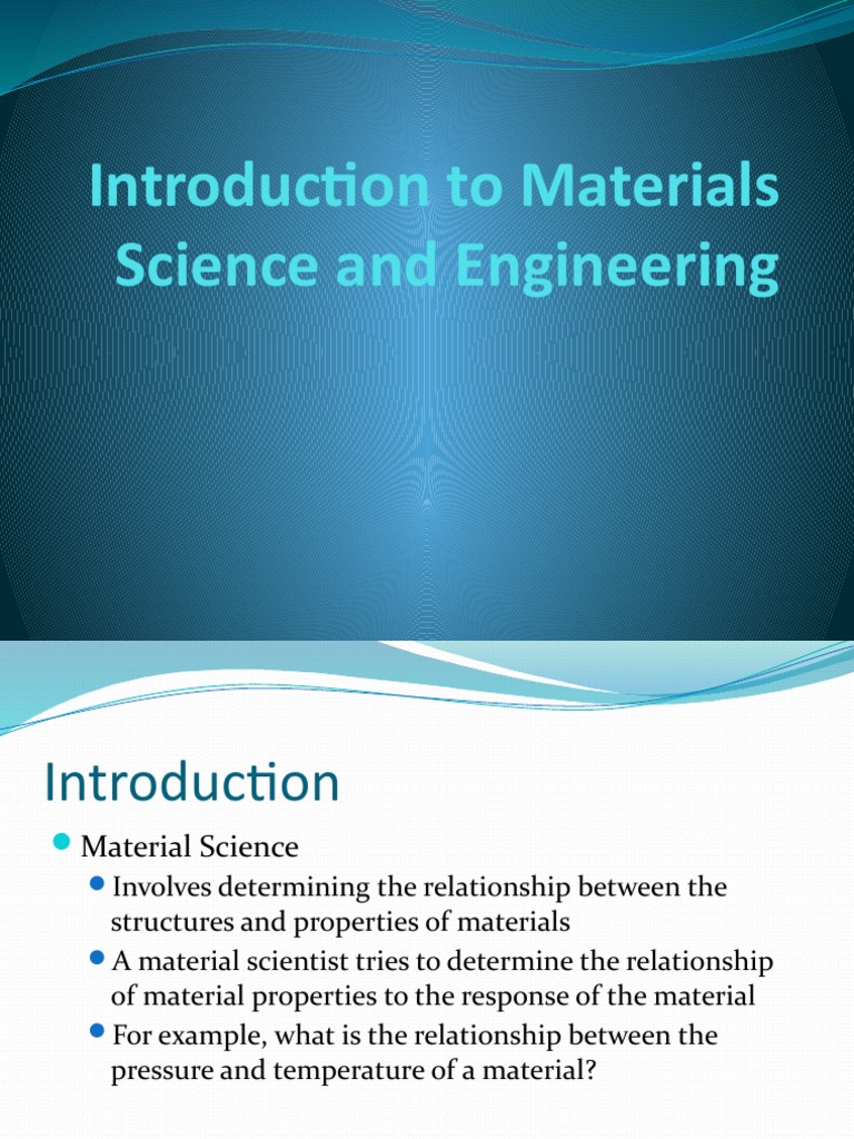 Introduction To Materials Science and Engineering - 290848 | PDF ...