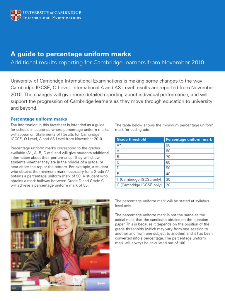Understanding IGCSE Percentage Uniform Marks | PDF | Gce Advanced Level ...