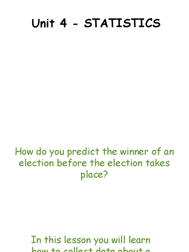 Unit 4 - Statistics | PDF | Sampling (Statistics) | Bias