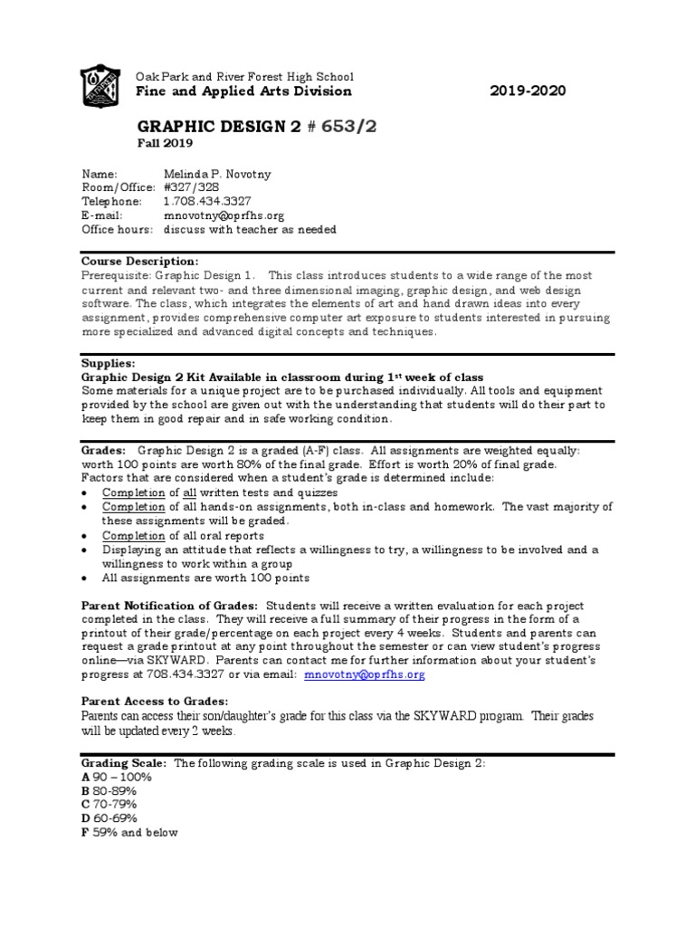 Syllabus-Graphic Design 2 2019-20 | PDF | Graphic Design | Homework