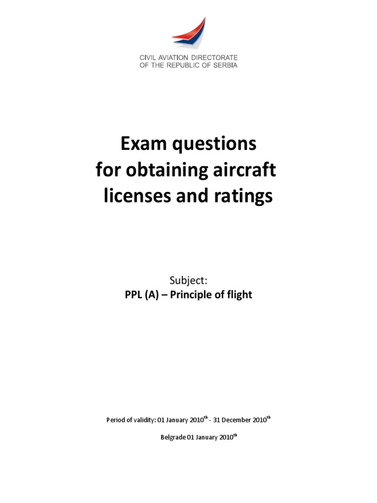 PPL Exam Questions: Principles of Flight | PDF | Flight Control ...