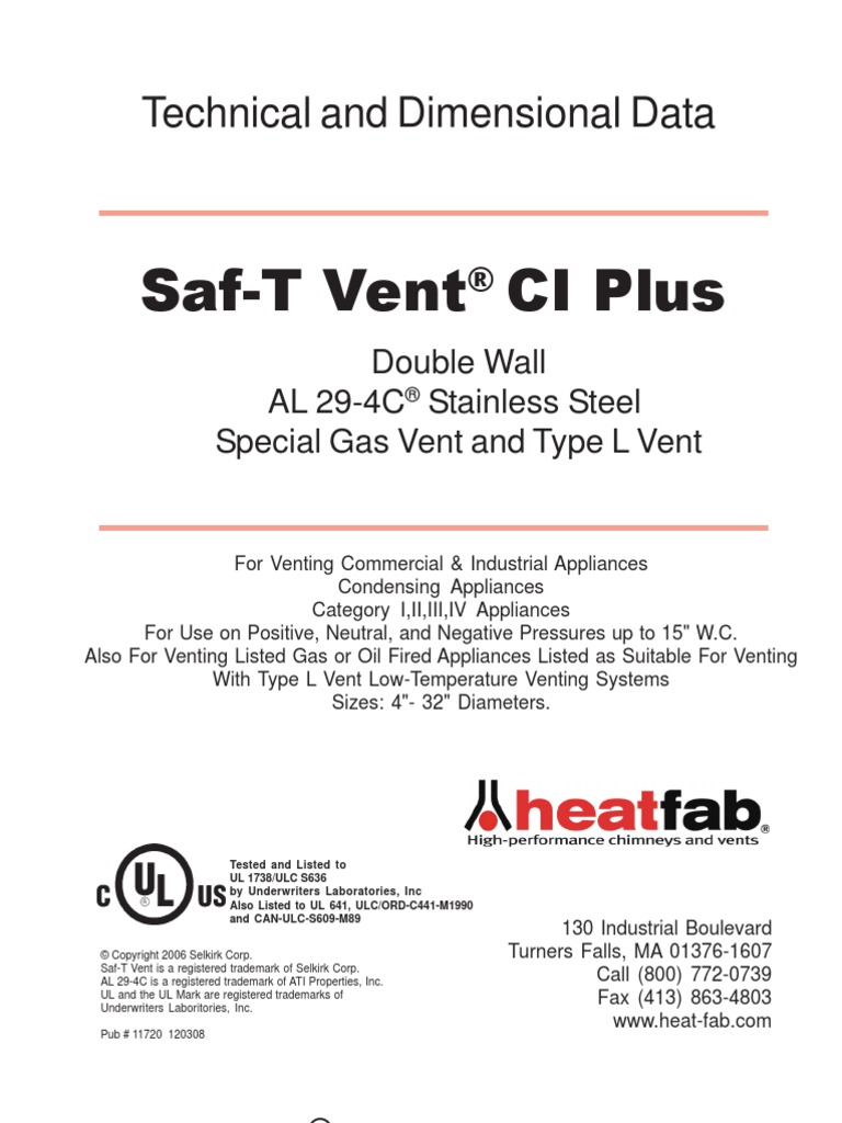 Saf-T Vent Ci+ Al-429c | PDF | Pipe (Fluid Conveyance) | Tap (Valve)
