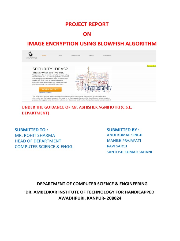 Project Report ON Image Encryption Using Blowfish Algorithm | PDF | Java Servlet | Java ...
