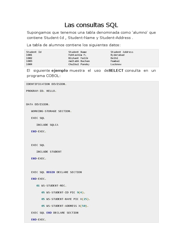 Las Consultas SQL | PDF | Object Oriented Programming | Software