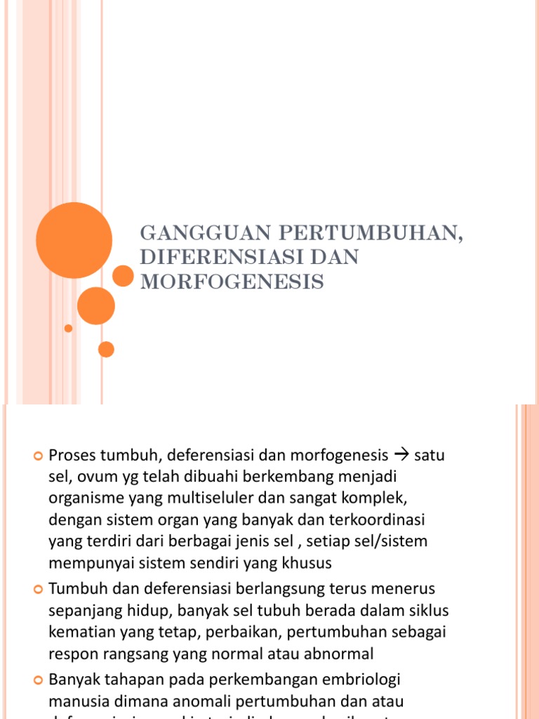 Gangguan Pertumbuhan, Diferensiasi Dan Morfogenesis | PDF | Kesehatan ...