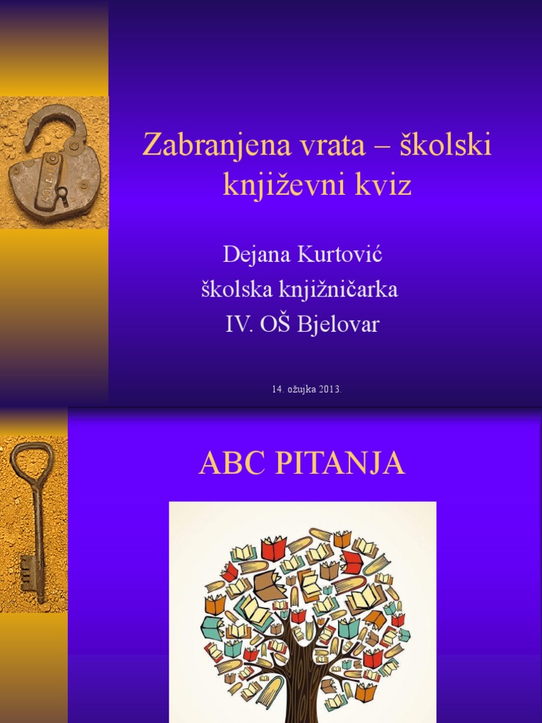 Zabranjena Vrata-Kviz 4. OS Bjelovar | PDF