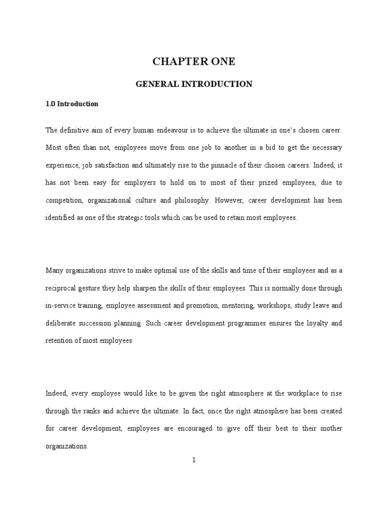 Chapter One: General Introduction | PDF | Employee Retention | Mentorship