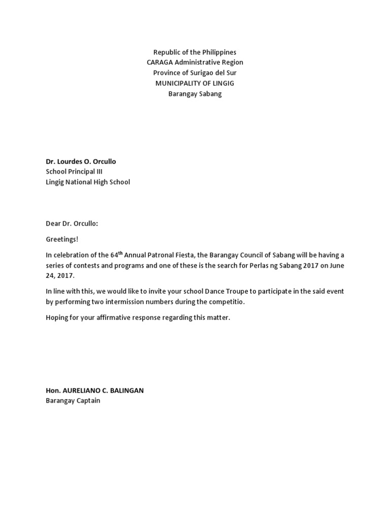 Barangay Invitation