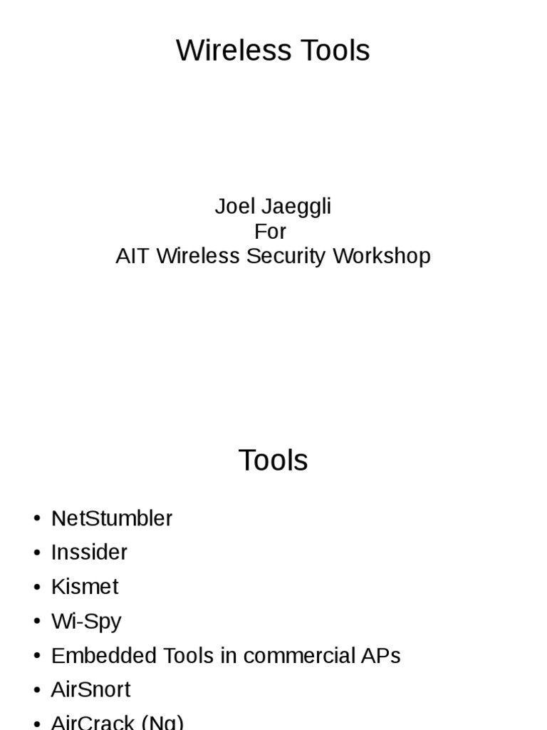 Wireless Network Tools | PDF | Internet Protocols | Computing