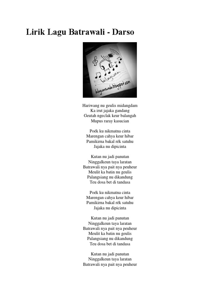 Lirik Lagu Batrawali | PDF