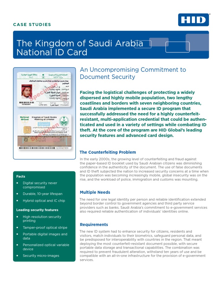 The Kingdom of Saudi Arabia National ID Card: An Uncompromising ...