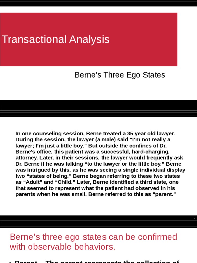 Transactional Analysis: Berne's Three Ego States | PDF | Metaphysics Of ...