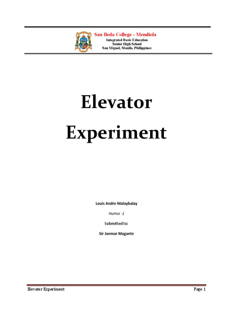 Elevator Experiment | PDF | Conformity | Experiment
