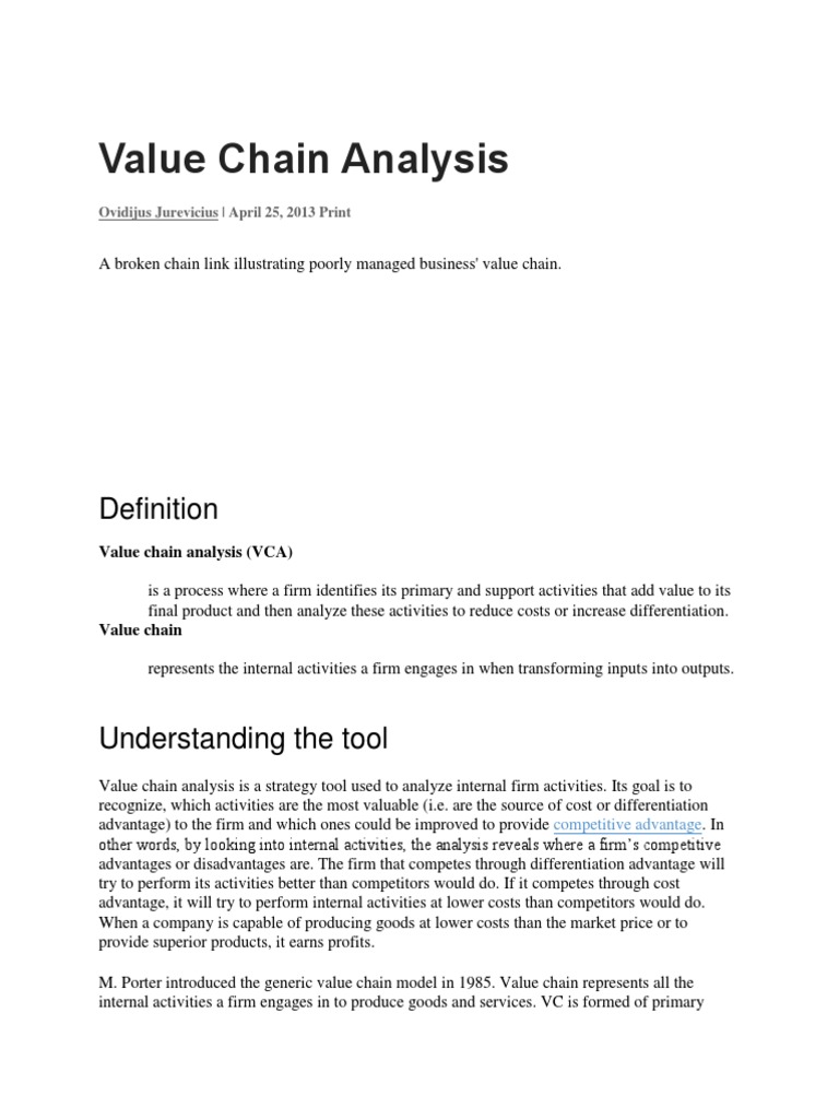 Value Chain | PDF | Value Chain | Competitive Advantage