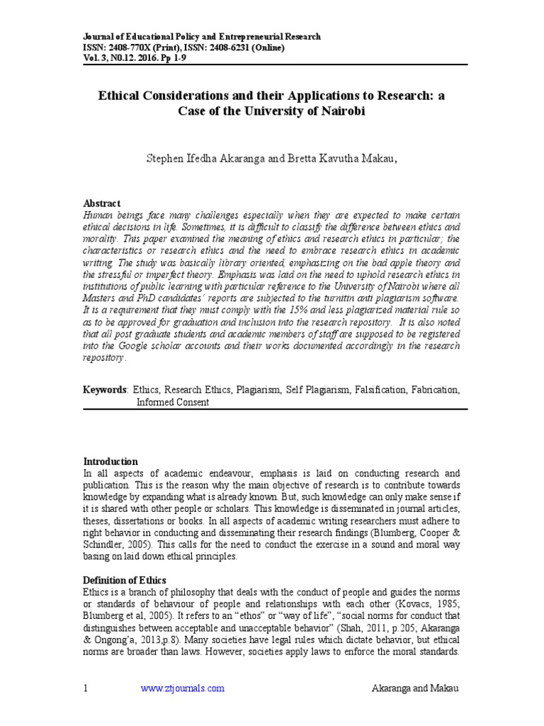 Ethical Research Considerations | PDF | Informed Consent | Plagiarism