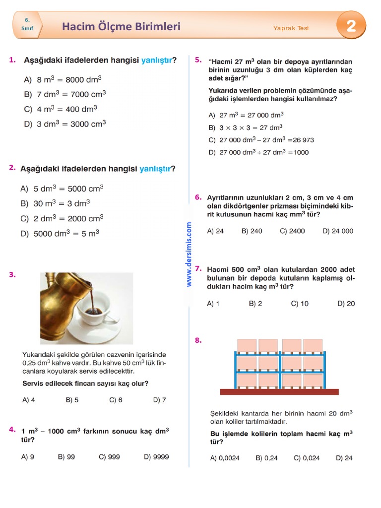 Hacim Olcme Birimleri 2 | PDF