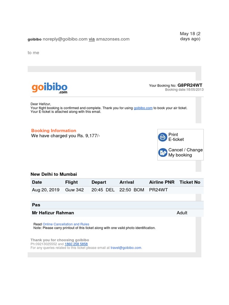 Air Ticket Sample | PDF | Aviation | Airlines