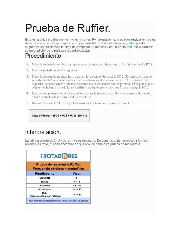 Prueba de Ruffier | PDF