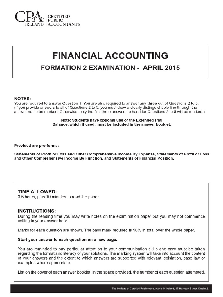 CPA Ireland Financial Accounting 2015-18 | PDF | Debits And Credits ...