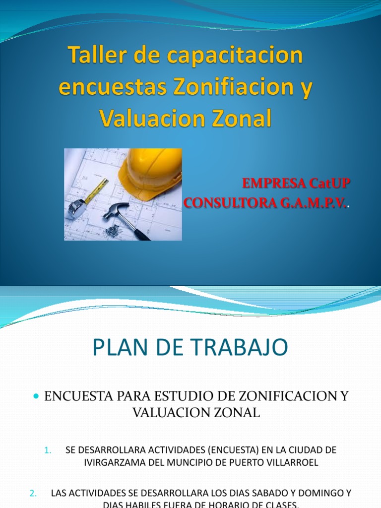 Taller de Capacitacion Encuestas Zonifiacion | PDF