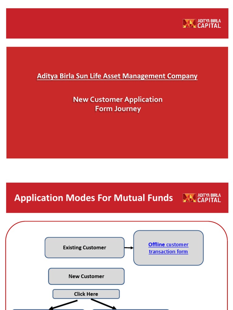 ABSLAMC New Customer Application Form Journey - v2 | PDF