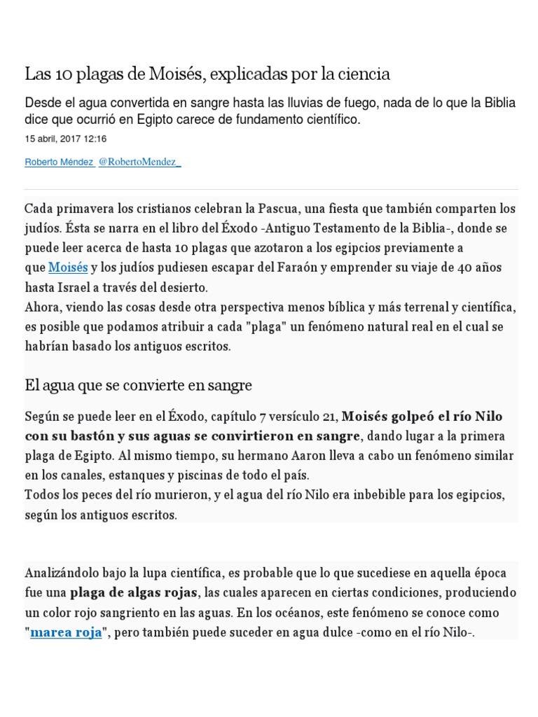 Las 10 Plagas de Moisés | PDF | Moisés | Libro del éxodo