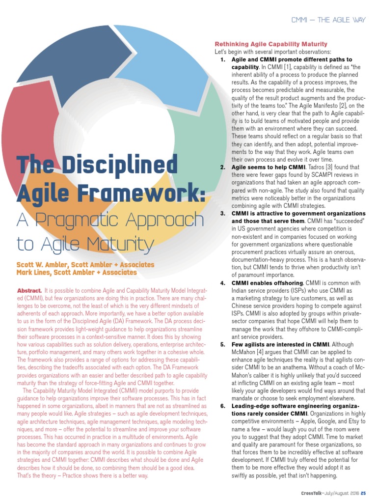 The Disciplined Agile Framework:: A Pragmatic Approach To Agile ...